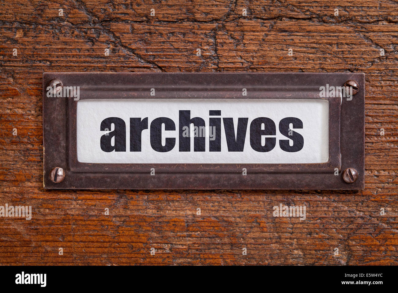 archives tag - file cabinet label, bronze holder against grunge and ...