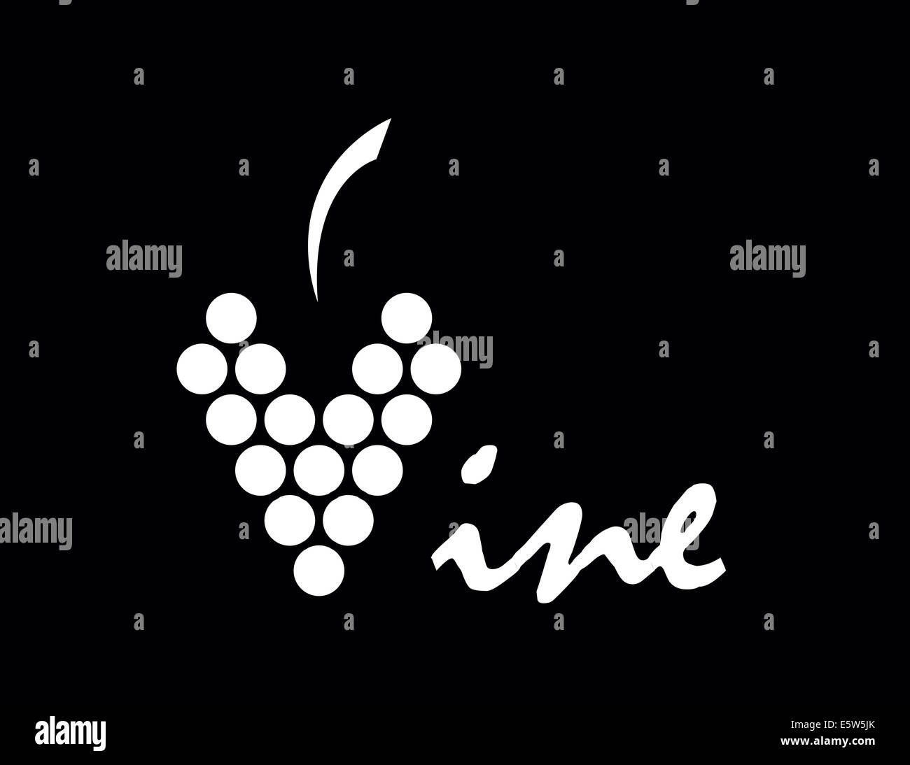 white elegance wine sing on black background Stock Photo - Alamy