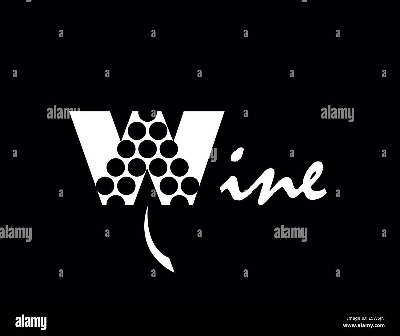 black elegance wine sing on white background Stock Photo - Alamy