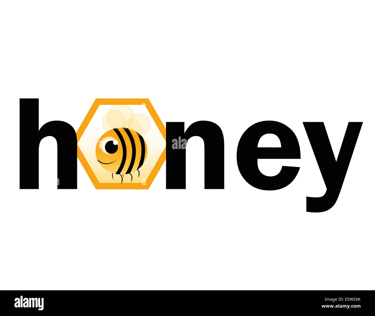 bee with text on white background Stock Photo - Alamy