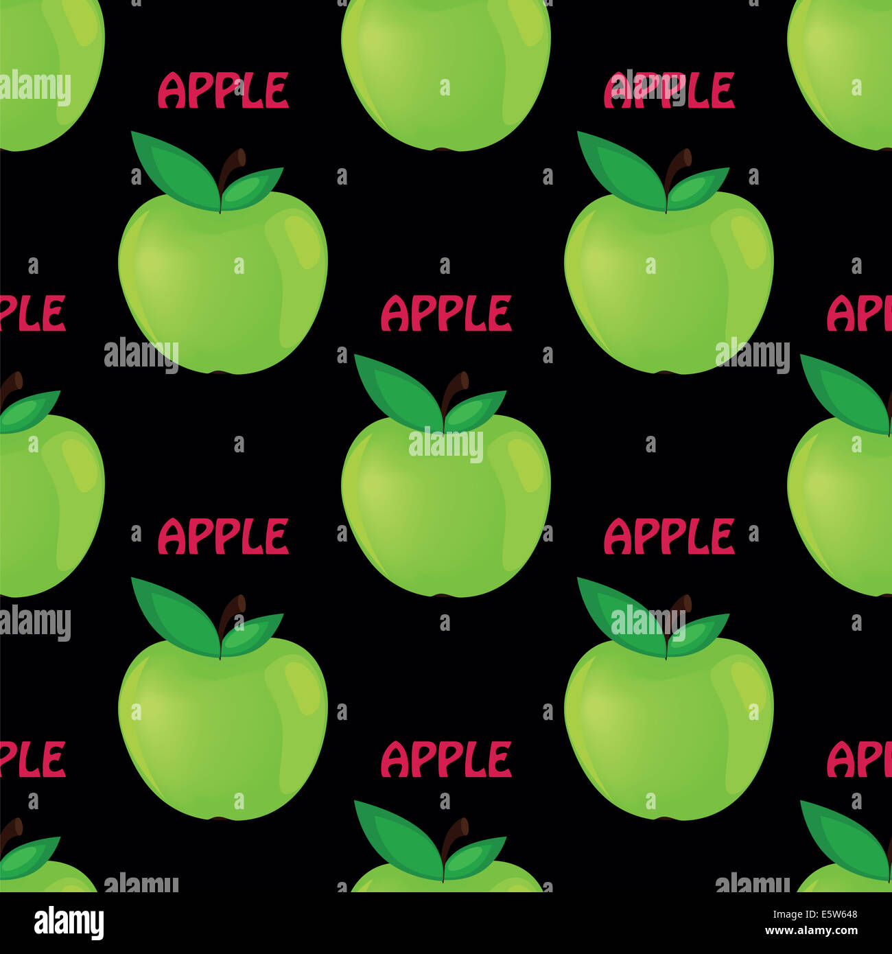 seamless pattern with green apple Stock Photo - Alamy