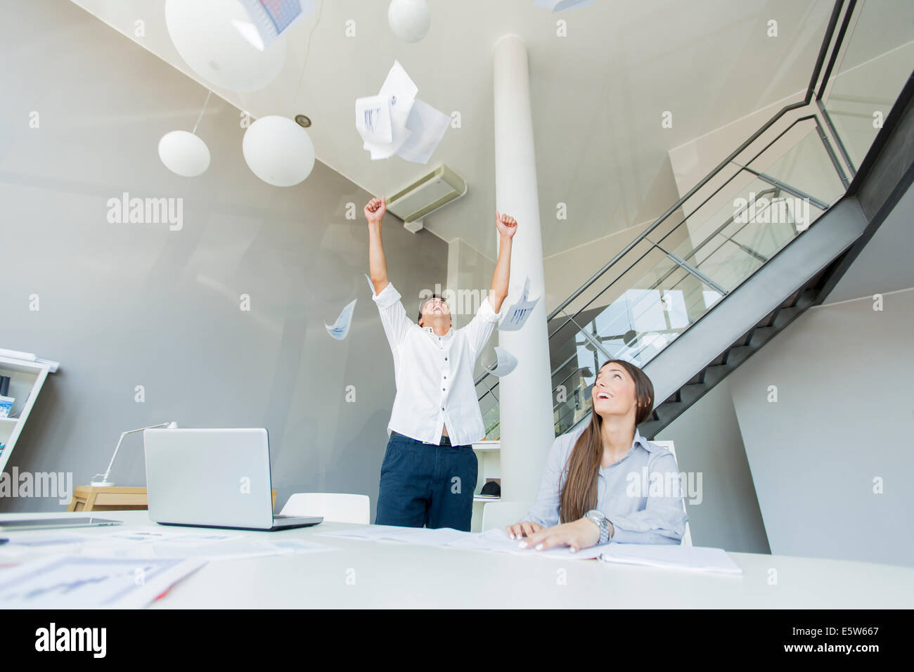 Excited office worker hi-res stock photography and images - Alamy