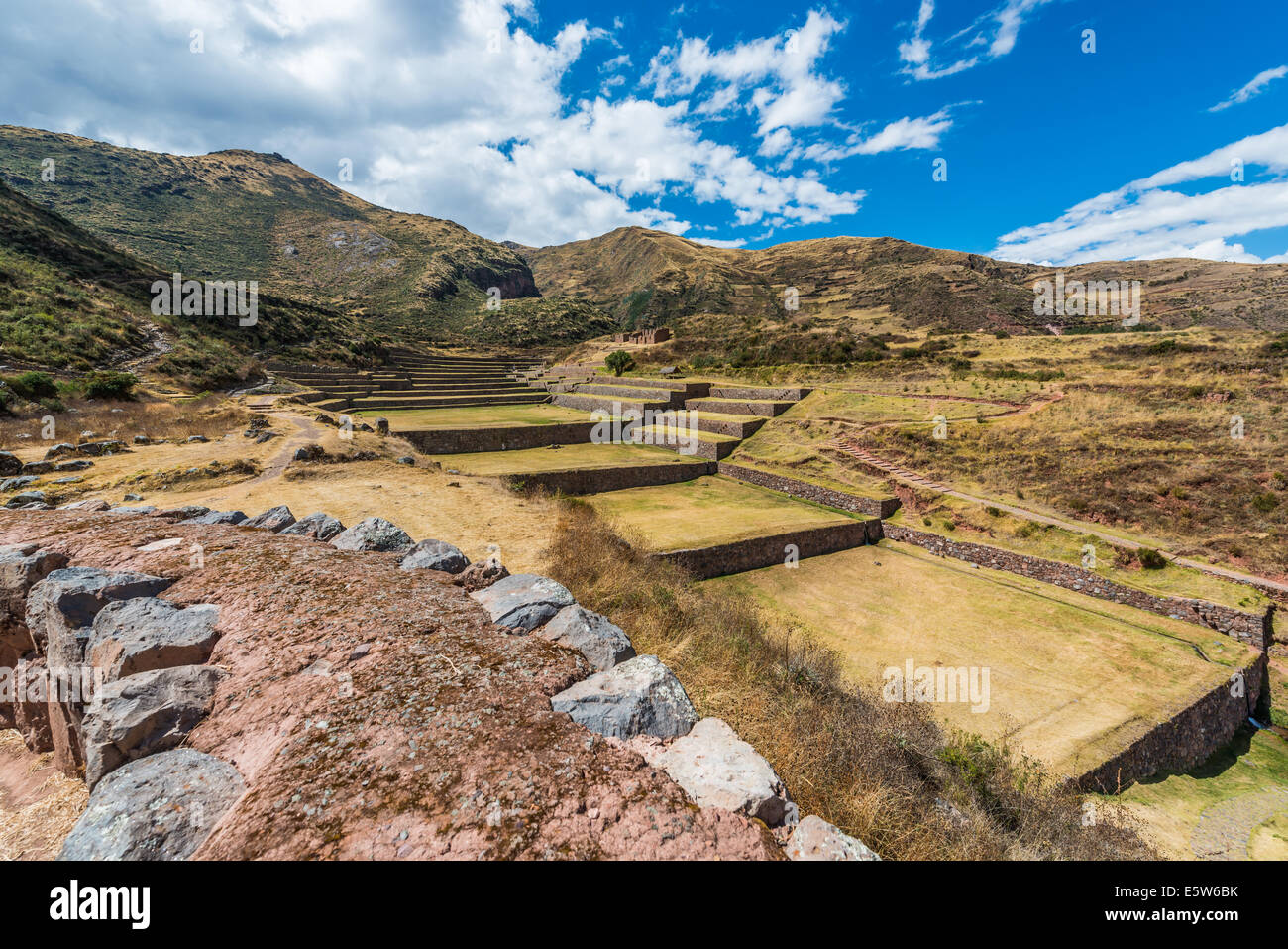 Tipon, Incas ruins in the peruvian Andes at Cuzco Peru Stock Photo - Alamy