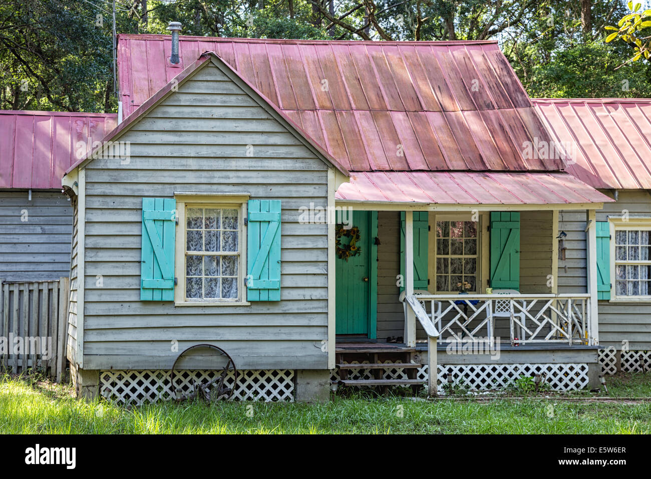 Gullah Home with Haint Blue Shutters, Daufuskie Island, South Carolina ...