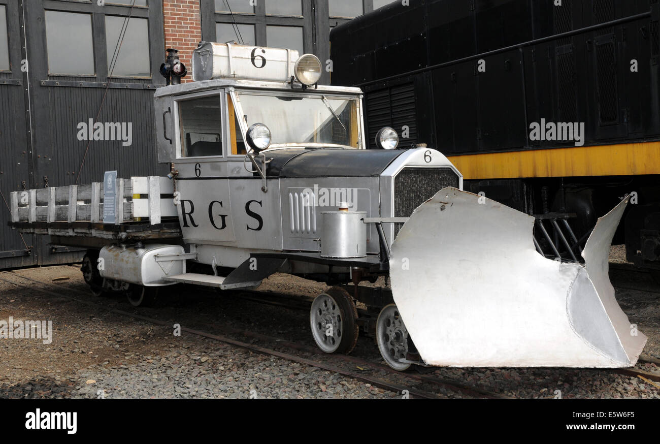 A wedge plow on display at the Colorado Railroad Museum in Golden ...