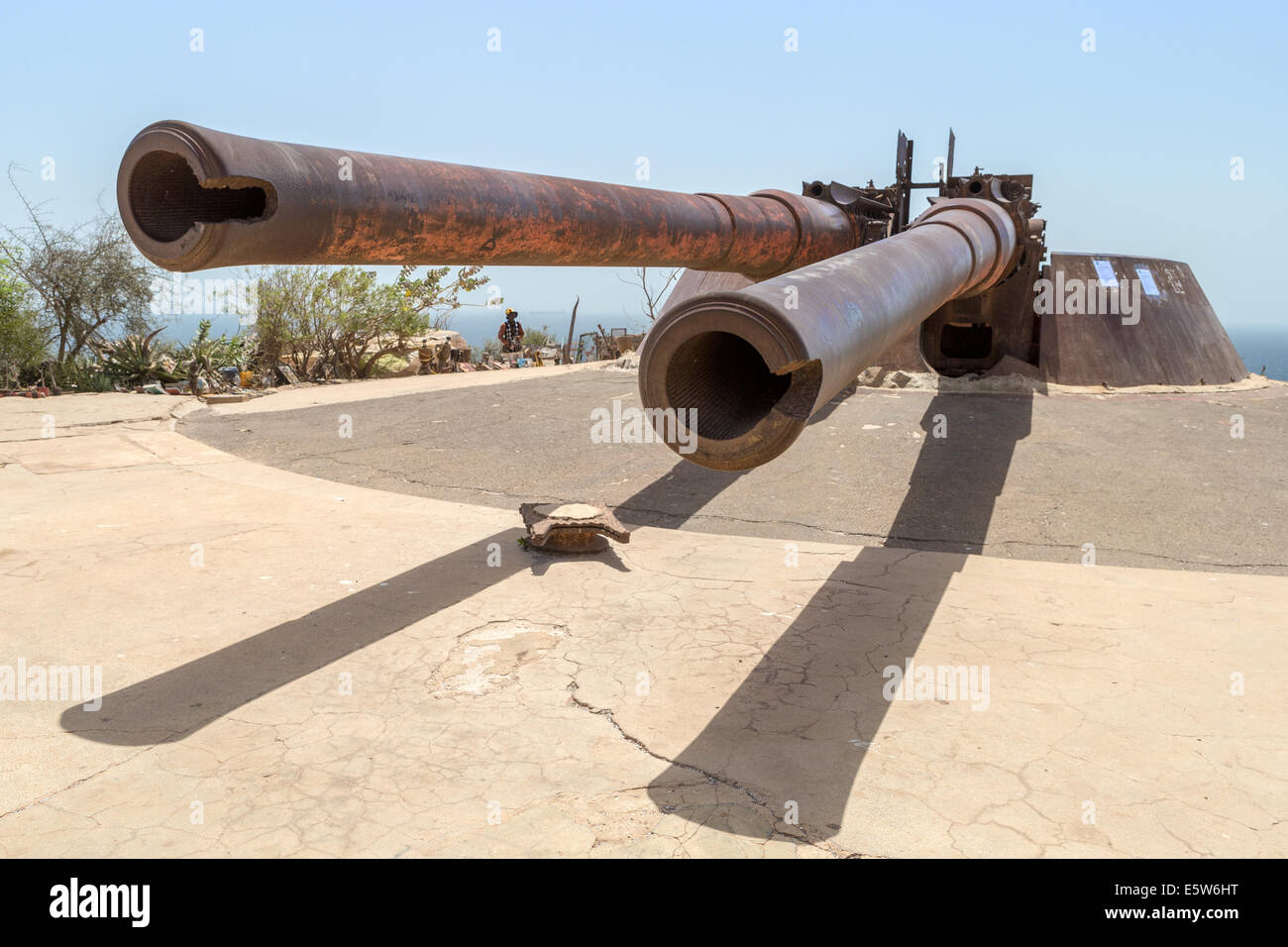 World War 2 guns, Goree Island, UNESCO site off Dakar, Senegal Stock ...