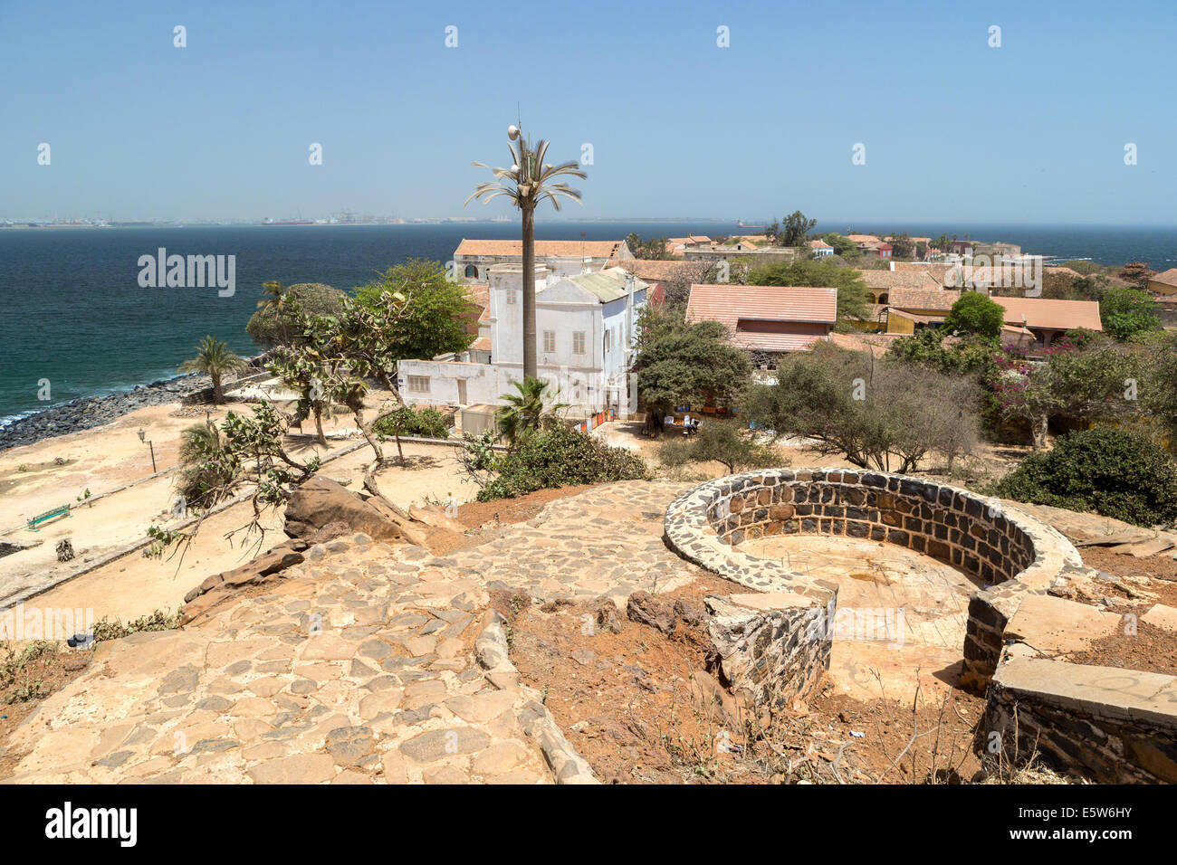 Goree Island, UNESCO site off Dakar (in background), plus telephone ...