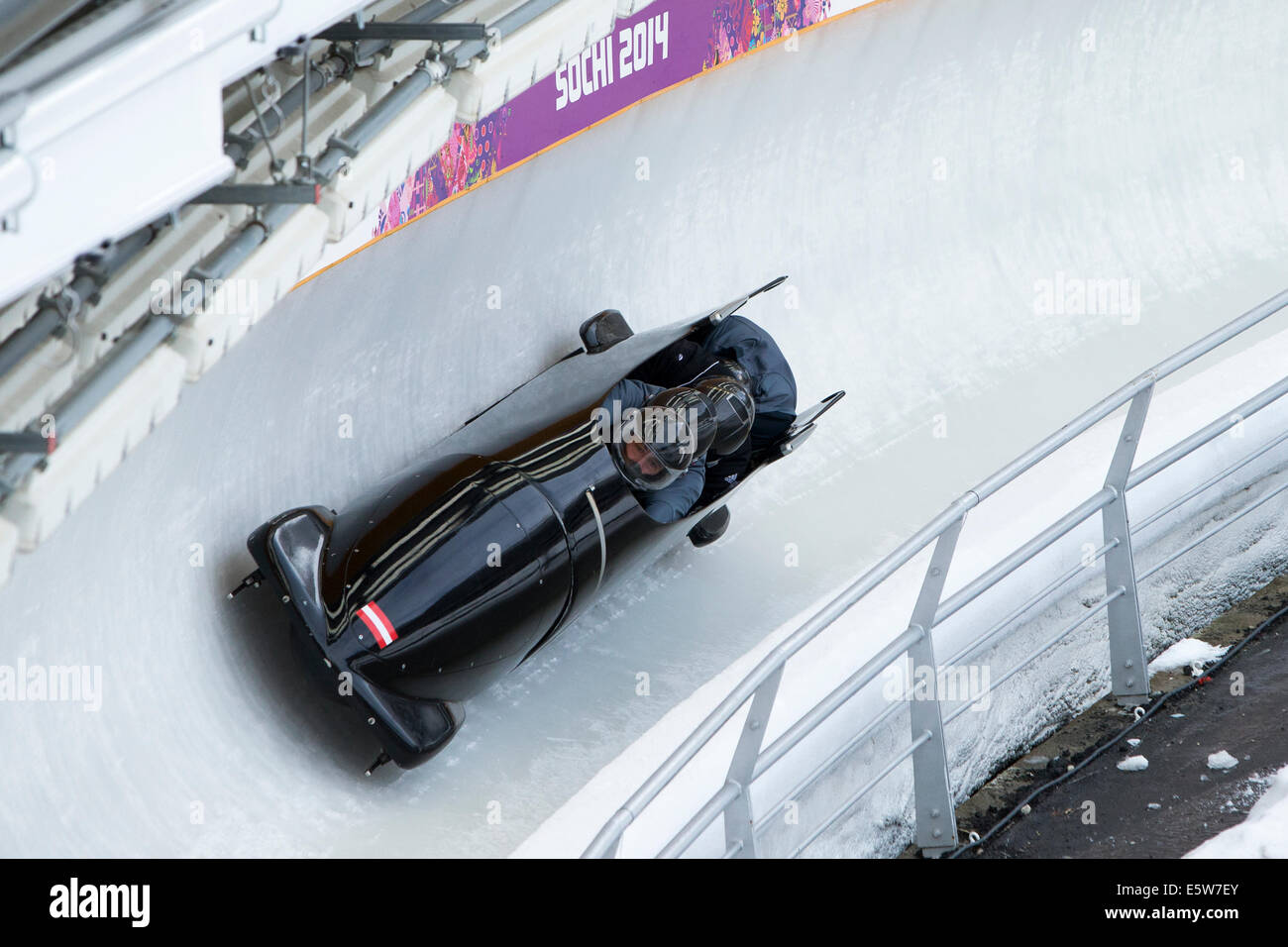 4 man bobsled training at the Olympic Winter Games, Sochi 2014 Stock ...