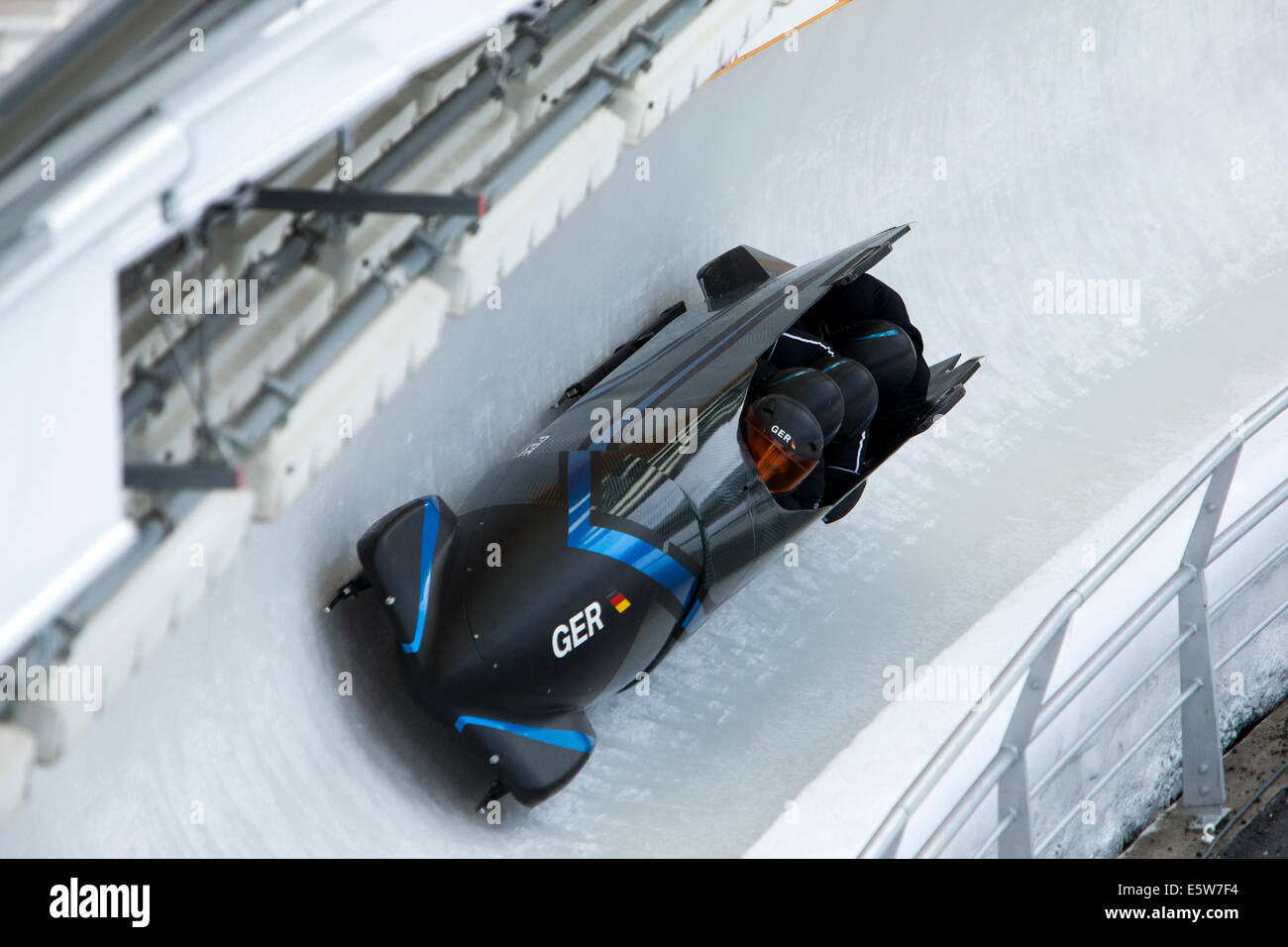 4 man bobsled training at the Olympic Winter Games, Sochi 2014 Stock ...