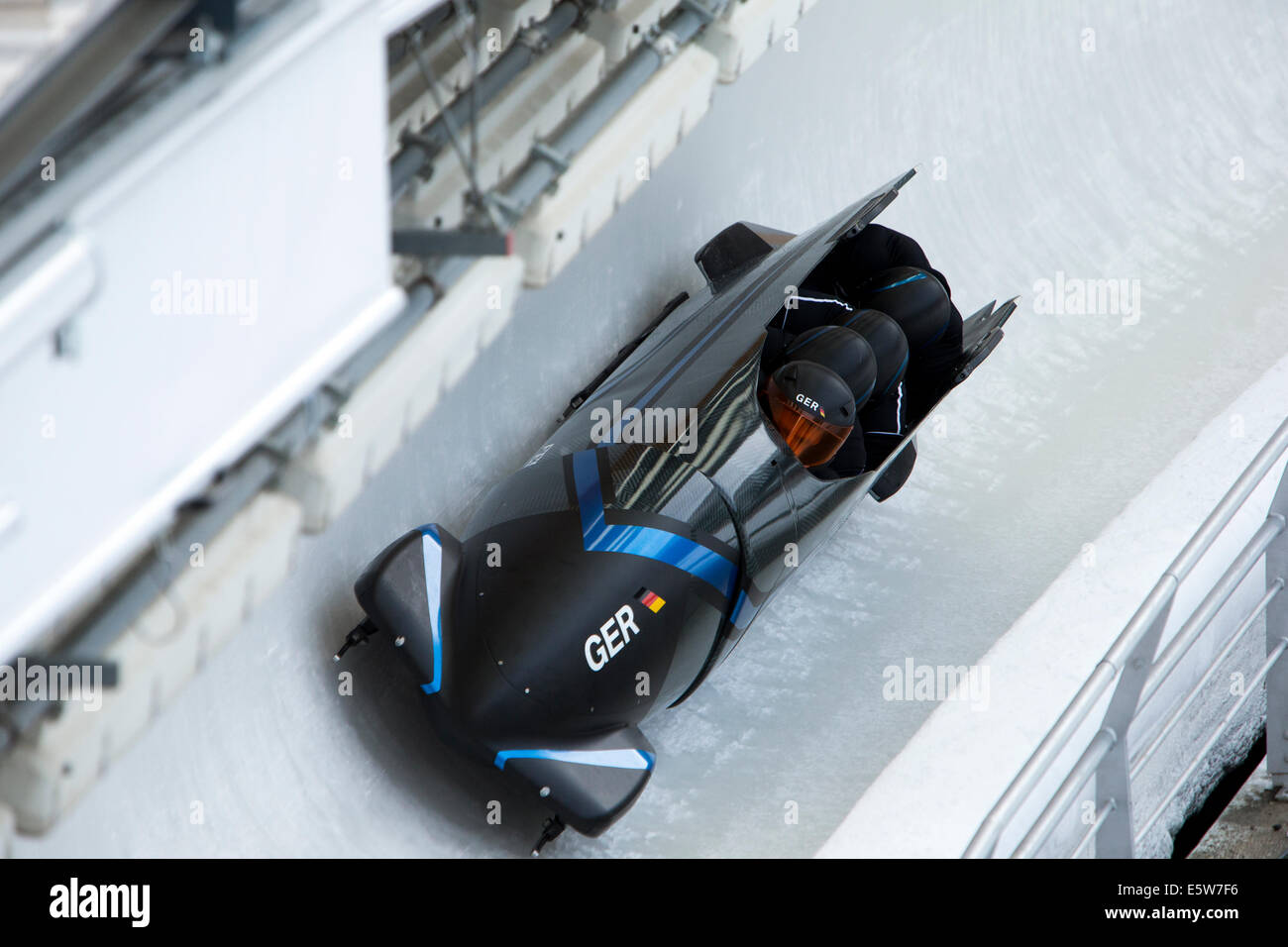 4 man bobsled training at the Olympic Winter Games, Sochi 2014 Stock ...