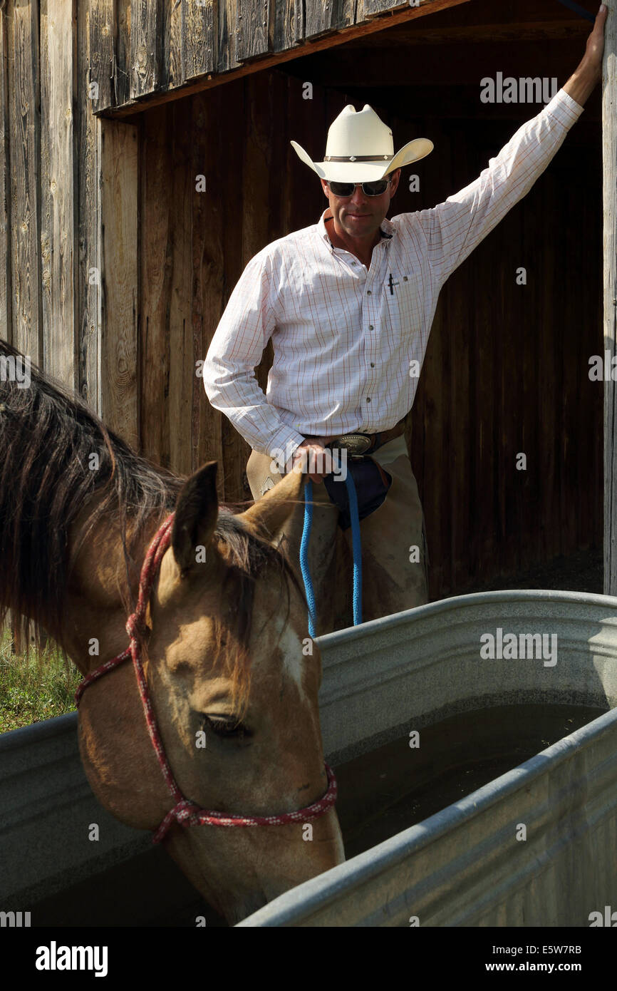 George Gaber the owner of La Reata Ranch near Kyle, Saskatchewan ...