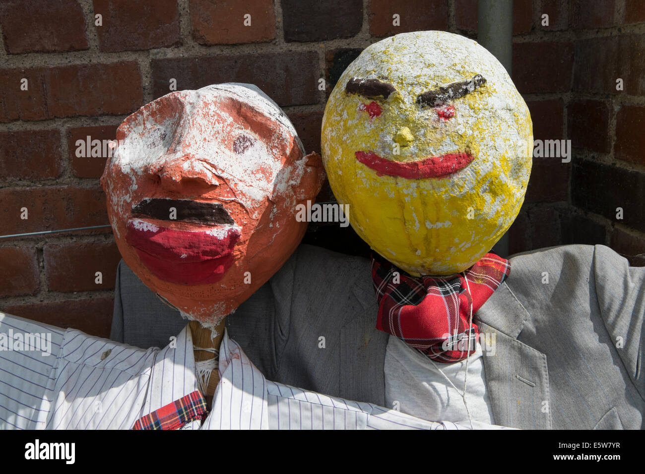 Scarecrow Faces Happy and Sad Stock Photo - Alamy