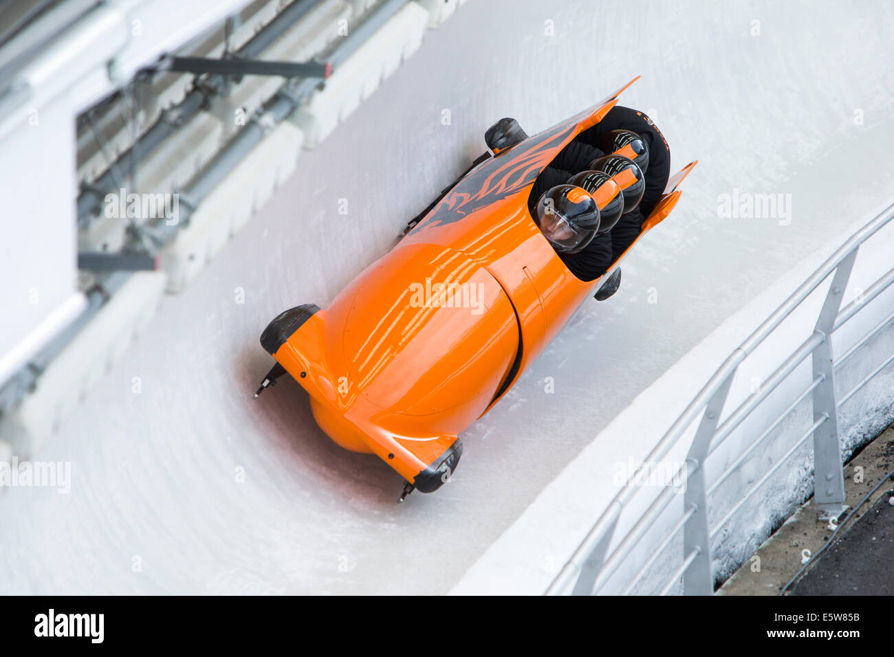 4 man bobsled training at the Olympic Winter Games, Sochi 2014 Stock ...