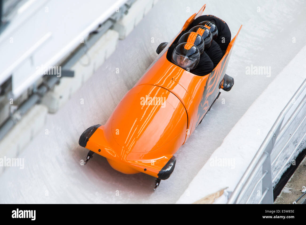 4 man bobsled training at the Olympic Winter Games, Sochi 2014 Stock ...