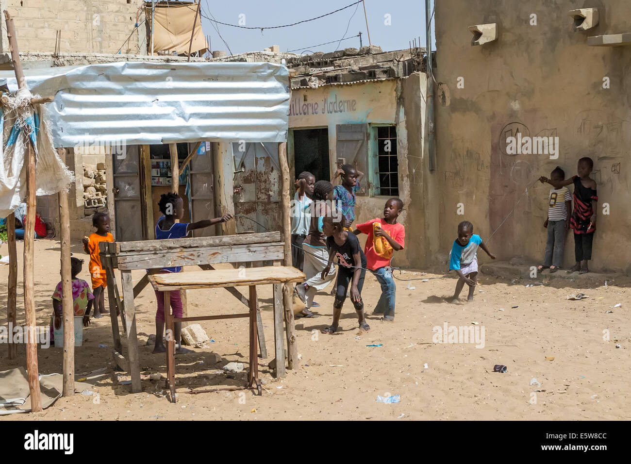 Kids at play On road from Dakar to Lac Rose aka Lac REtba, Pink Lake ...
