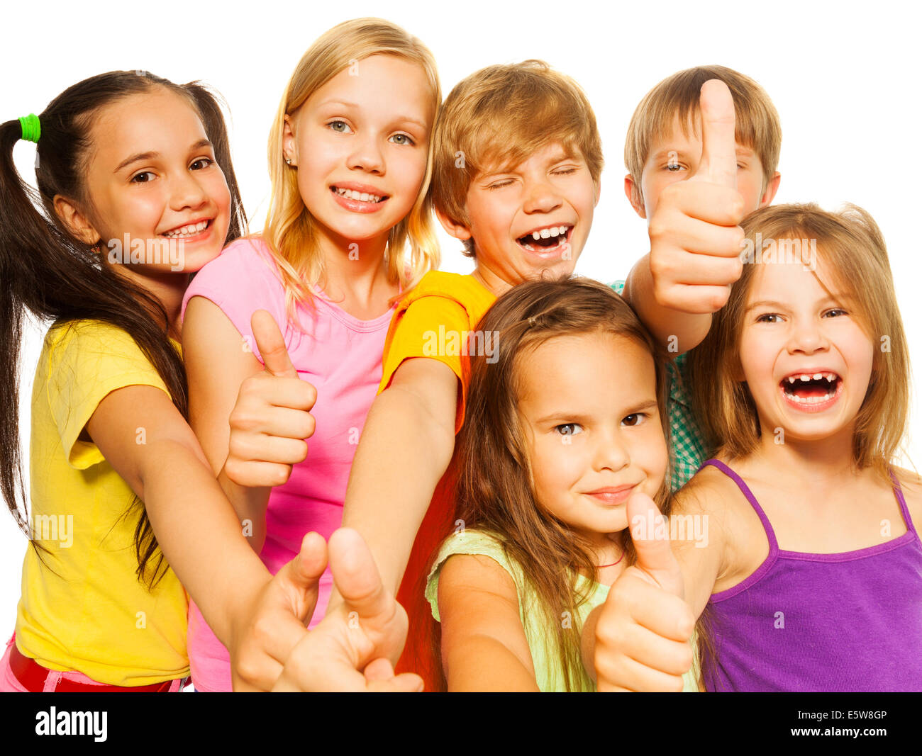 Funny picture of six kids Stock Photo - Alamy