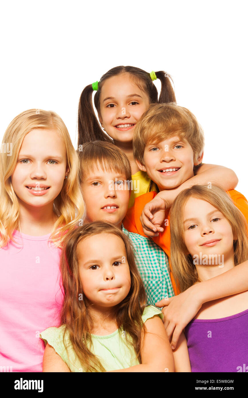 Close up group six children on hi-res stock photography and images - Alamy
