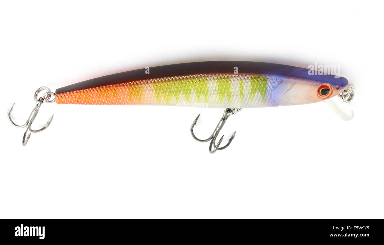 Fishing lure of colorful on white background Stock Photo - Alamy