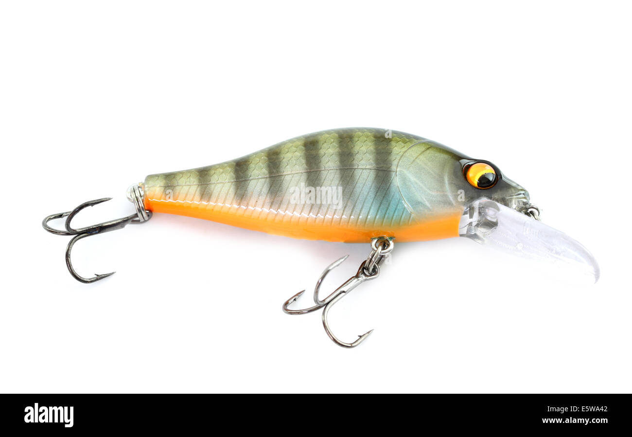 Fishing lure of colorful on white background Stock Photo - Alamy