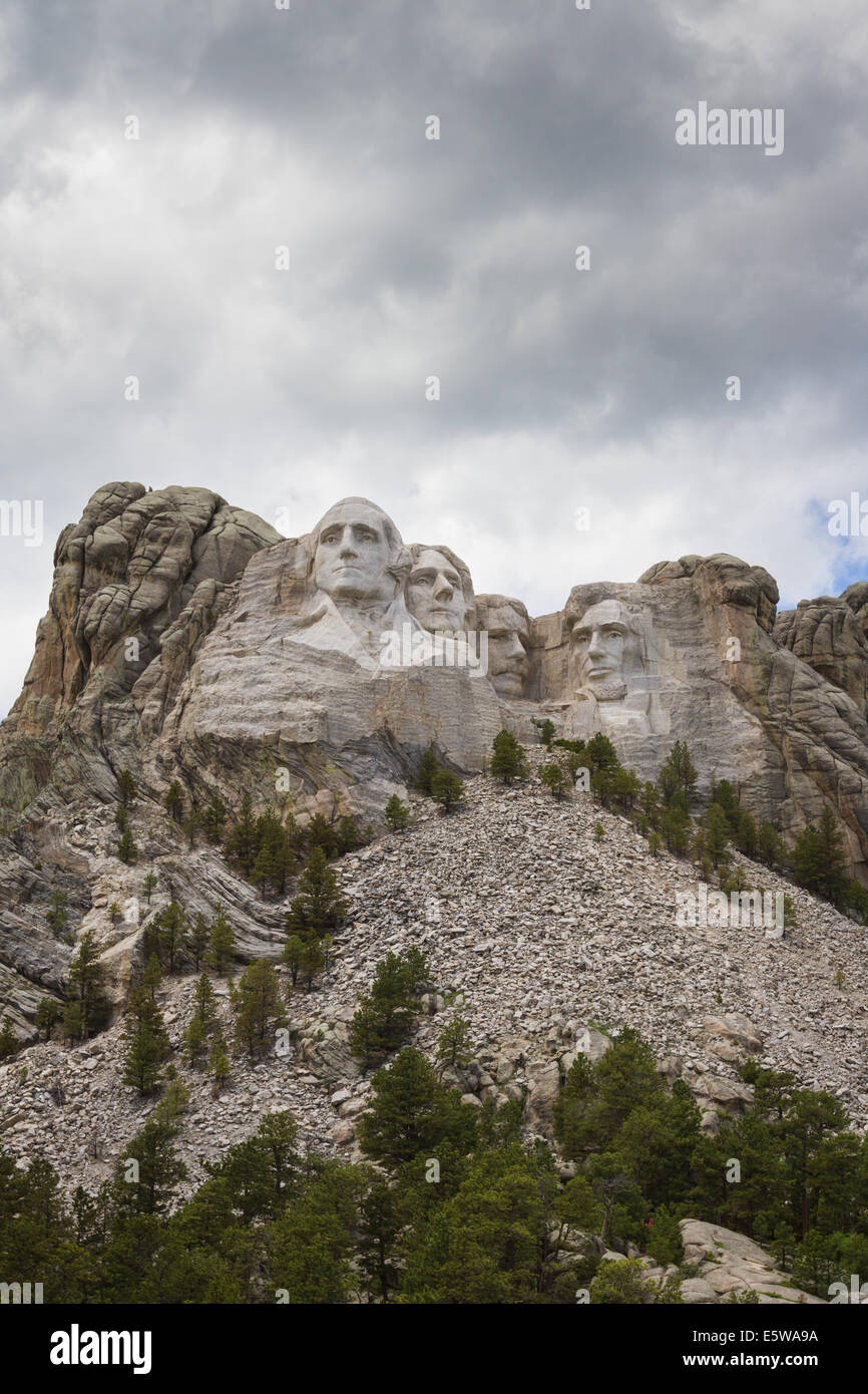 view of Mount Rushmore National Monument on a spring morning with some ...
