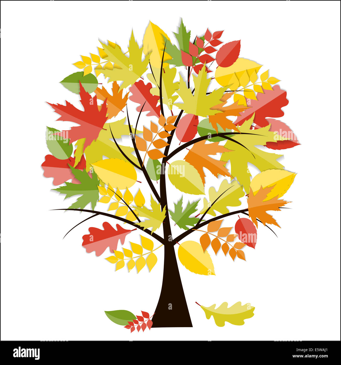 Shiny Autumn Natural Tree Background. Vector Illustration Stock Photo ...