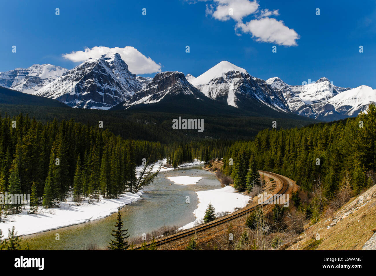 Scenic Morant's Curve Railway Banff National Park Alberta Canada Stock ...
