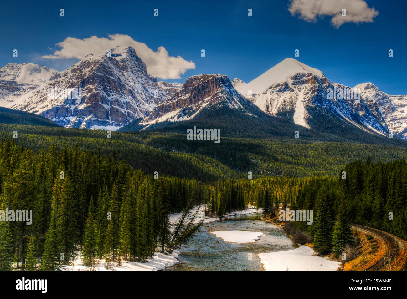Scenic Morant's Curve Railway Banff National Park Alberta Canada Stock ...