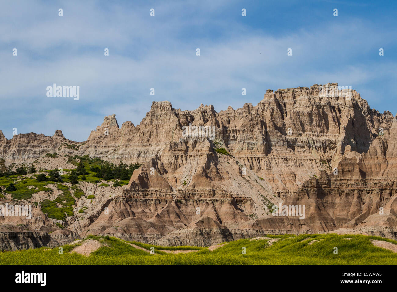 beautiful springtime landscape of the Badlands in south dakota with ...
