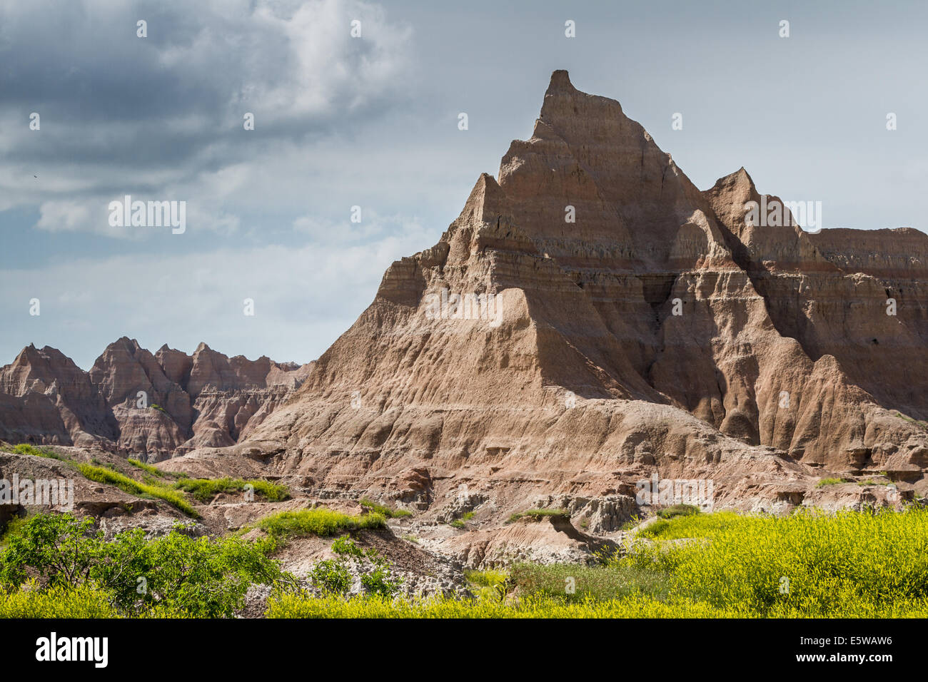 beautiful springtime landscape of the Badlands in south dakota with ...