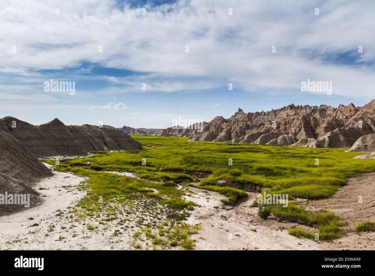 beautiful springtime landscape of the Badlands in south dakota with ...