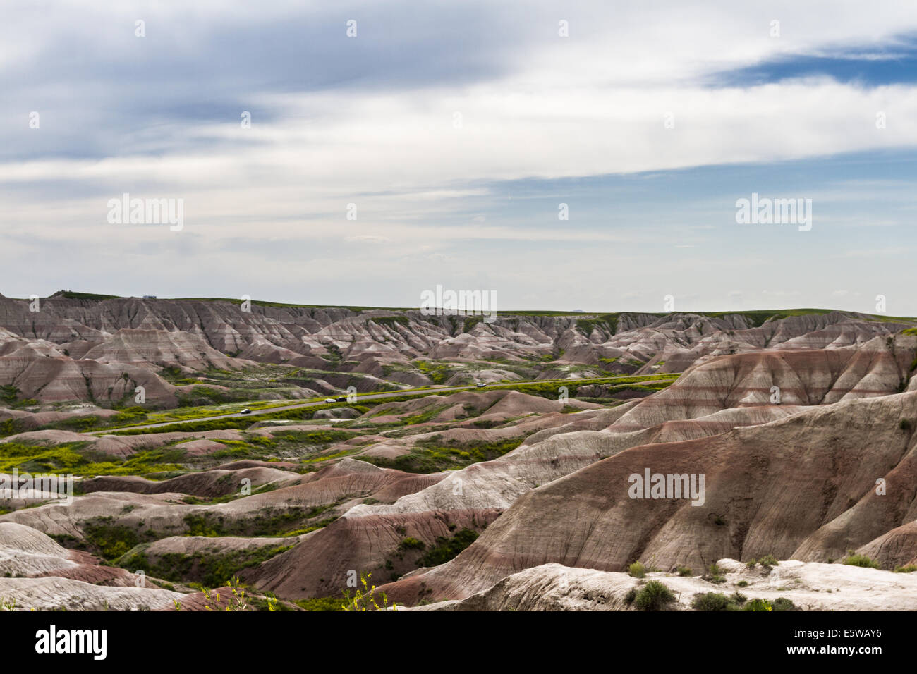 beautiful springtime landscape of the Badlands in south dakota with ...