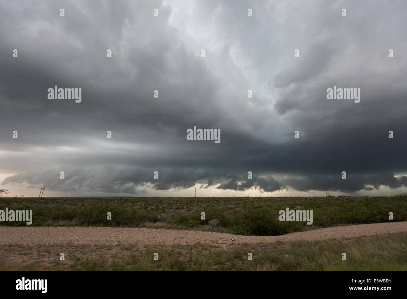 A ragged supercell thunderstorm crosses the Mexican border into ...