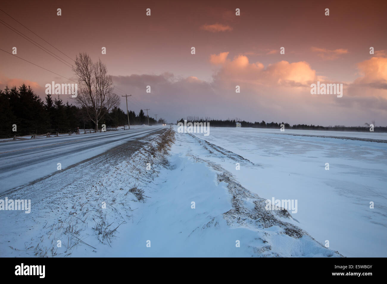 Blowing snow whips across the spring landscape as a cruel April Fool's ...