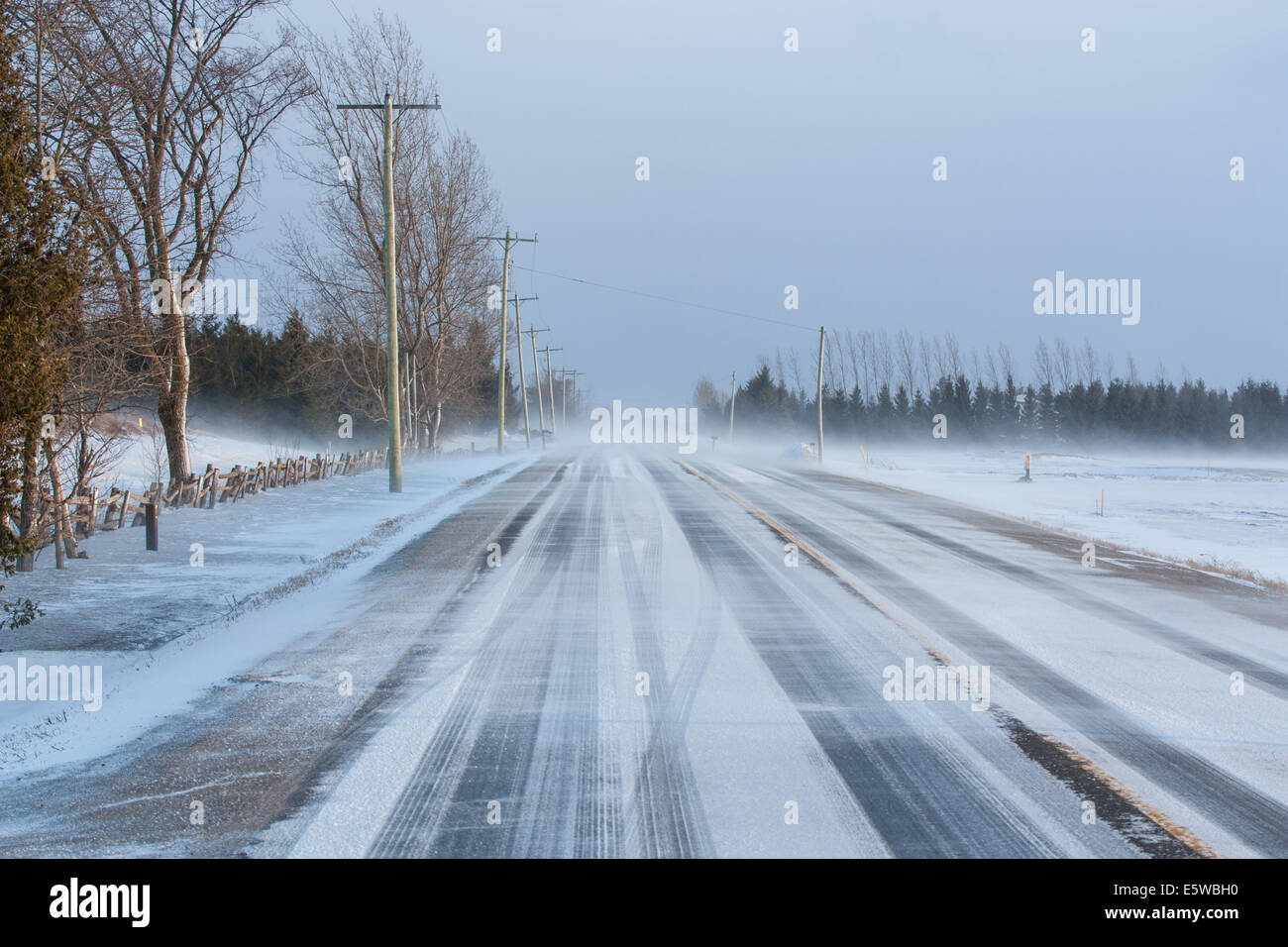 Blowing snow whips across the spring landscape as a cruel April Fool's ...