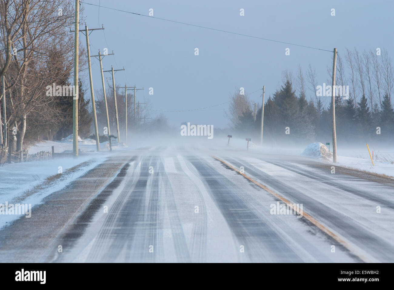 Blowing snow whips across the spring landscape as a cruel April Fool's ...