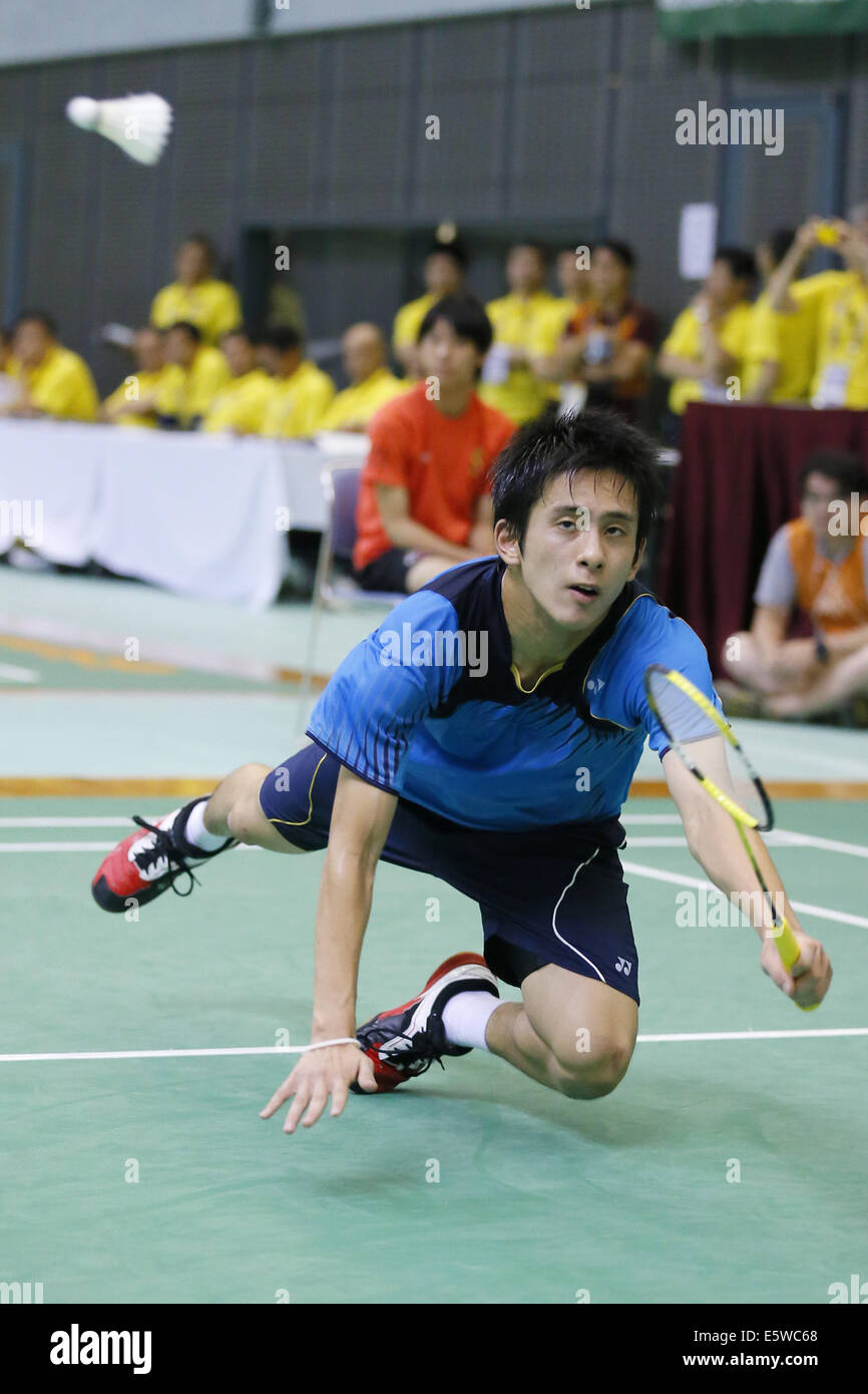 Chiba port Arena, Chiba, Japan. 6th Aug, 2014. Minoru Koga (Tomioka), August 6, 2014 - Badminton ...