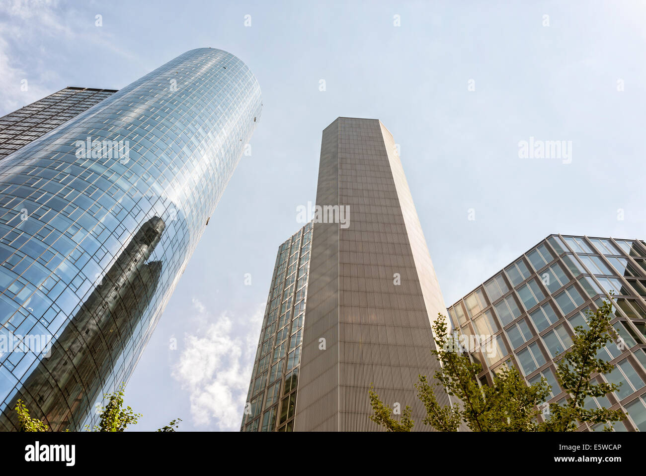 Germany Frankfurt Dynamic view at the Helaba and MainTower buildings ...
