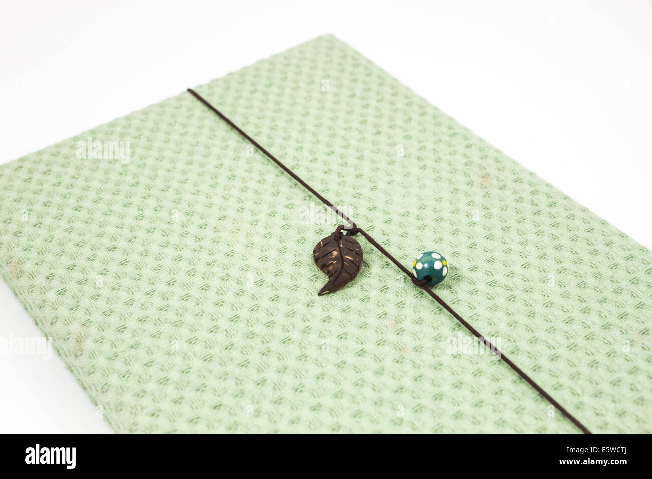 Notebook with green cover isolated on white background, stock photo ...