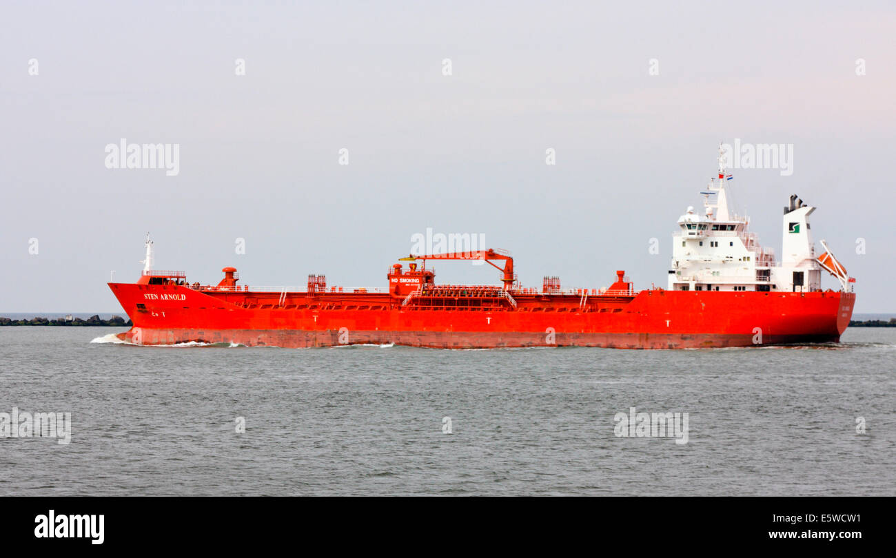 Product Tanker leaving the Port of Rotterdam Stock Photo - Alamy