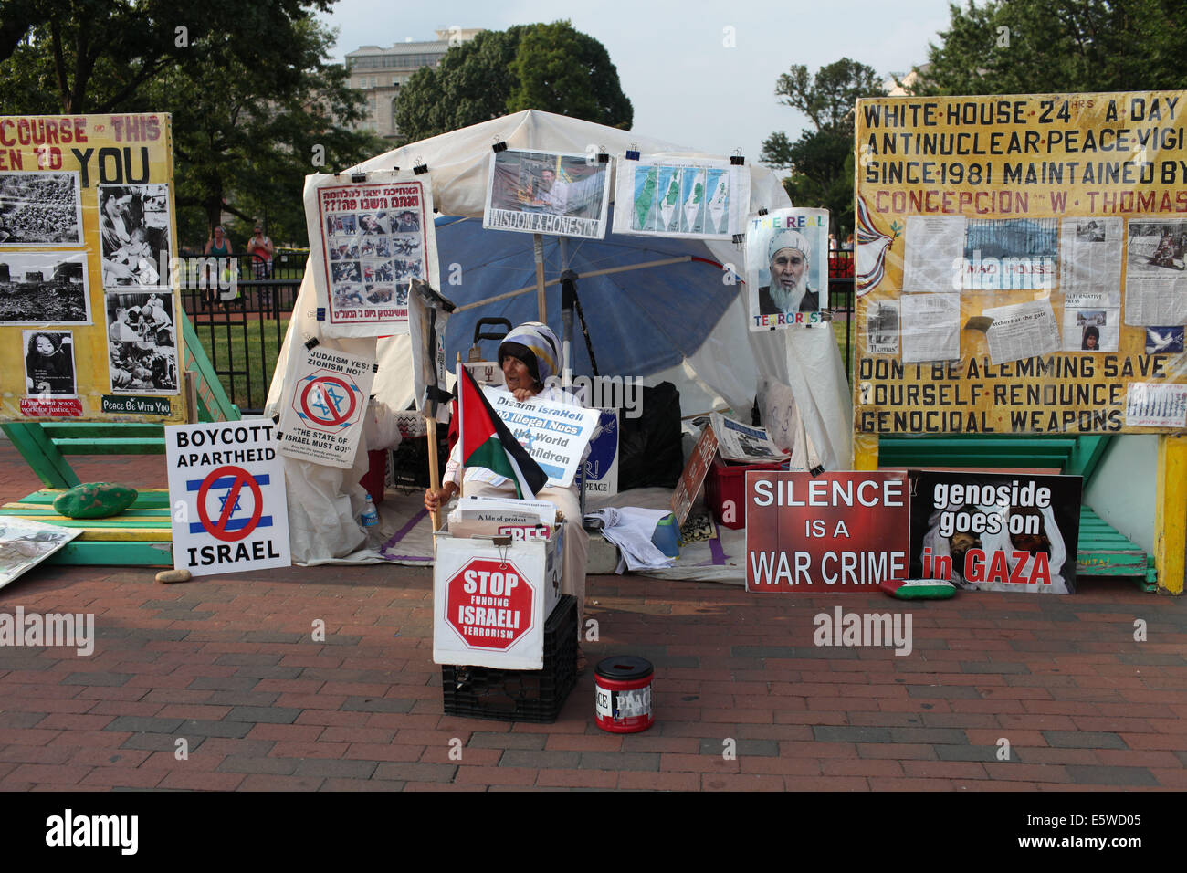 Washington, USA. 6th Aug, 2014. Peace protestor CONCEPCION PICCIOTTO ...