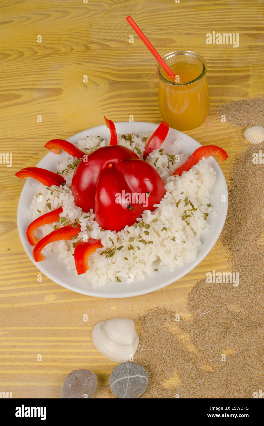 Summer meal for kids in a beach setup Stock Photo - Alamy