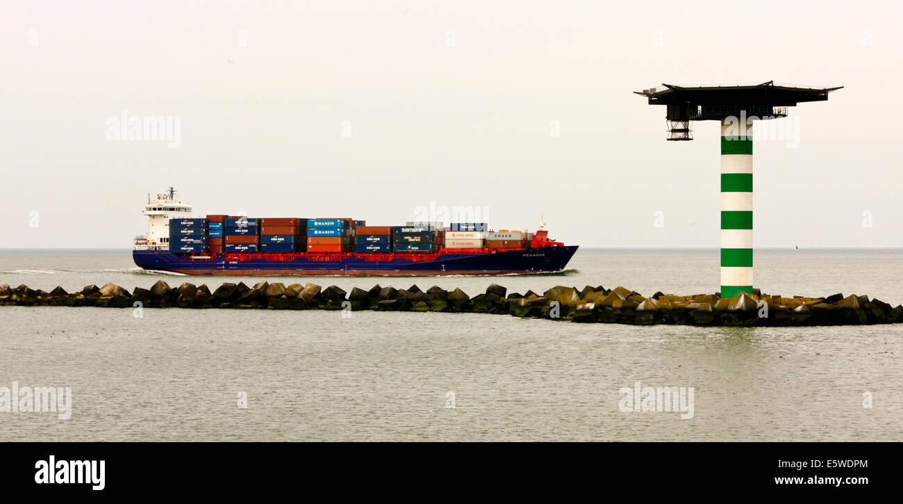 Container Ship entering the port of Rotterdam Stock Photo - Alamy