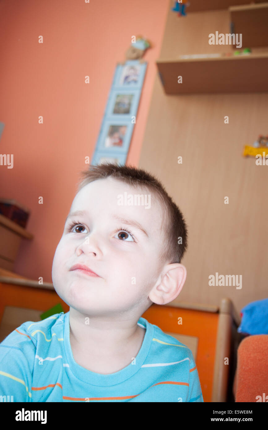 detail of face boy at home Stock Photo - Alamy