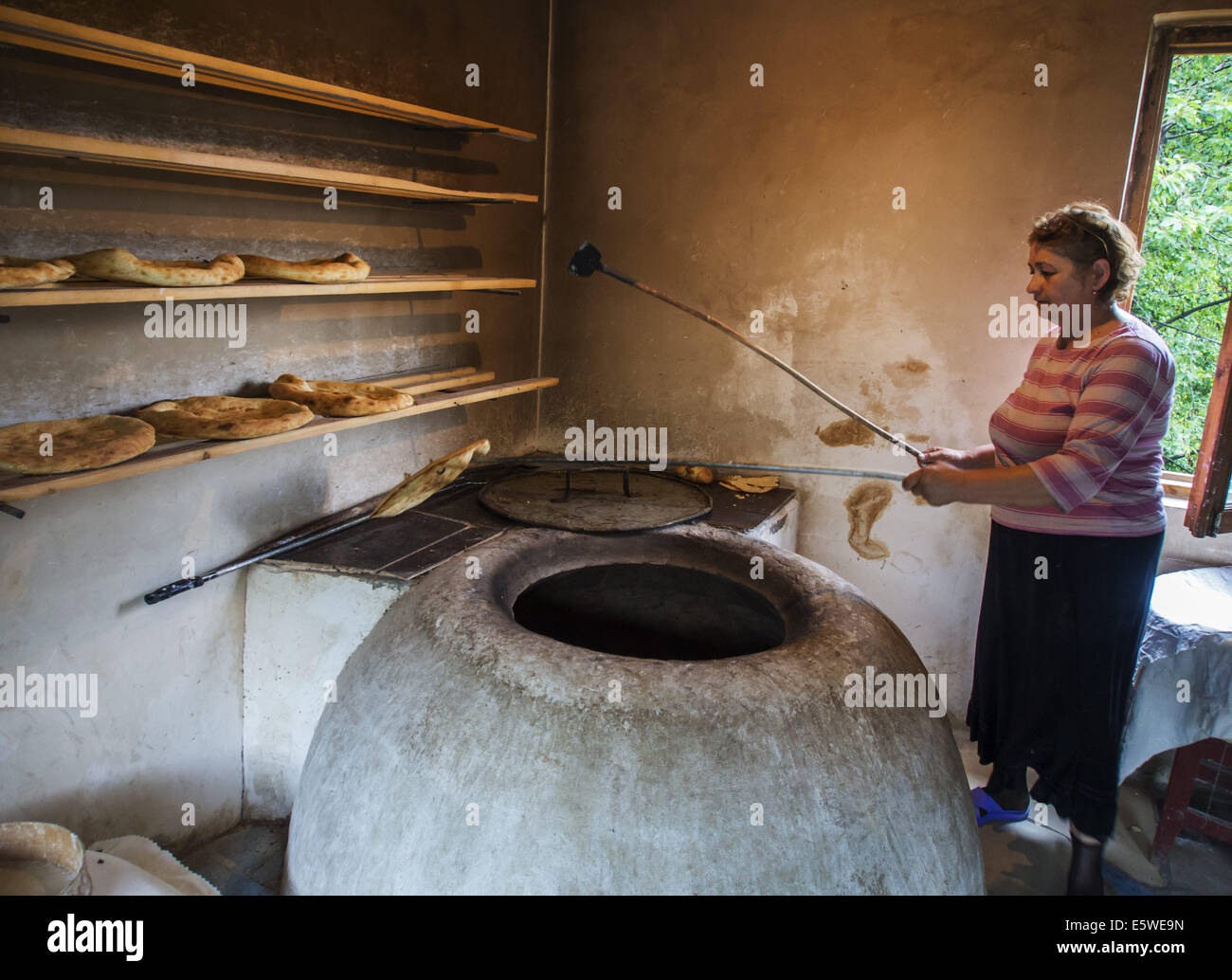 July 29, 2014 - Bakery with traditional wood-burning stove in the ...