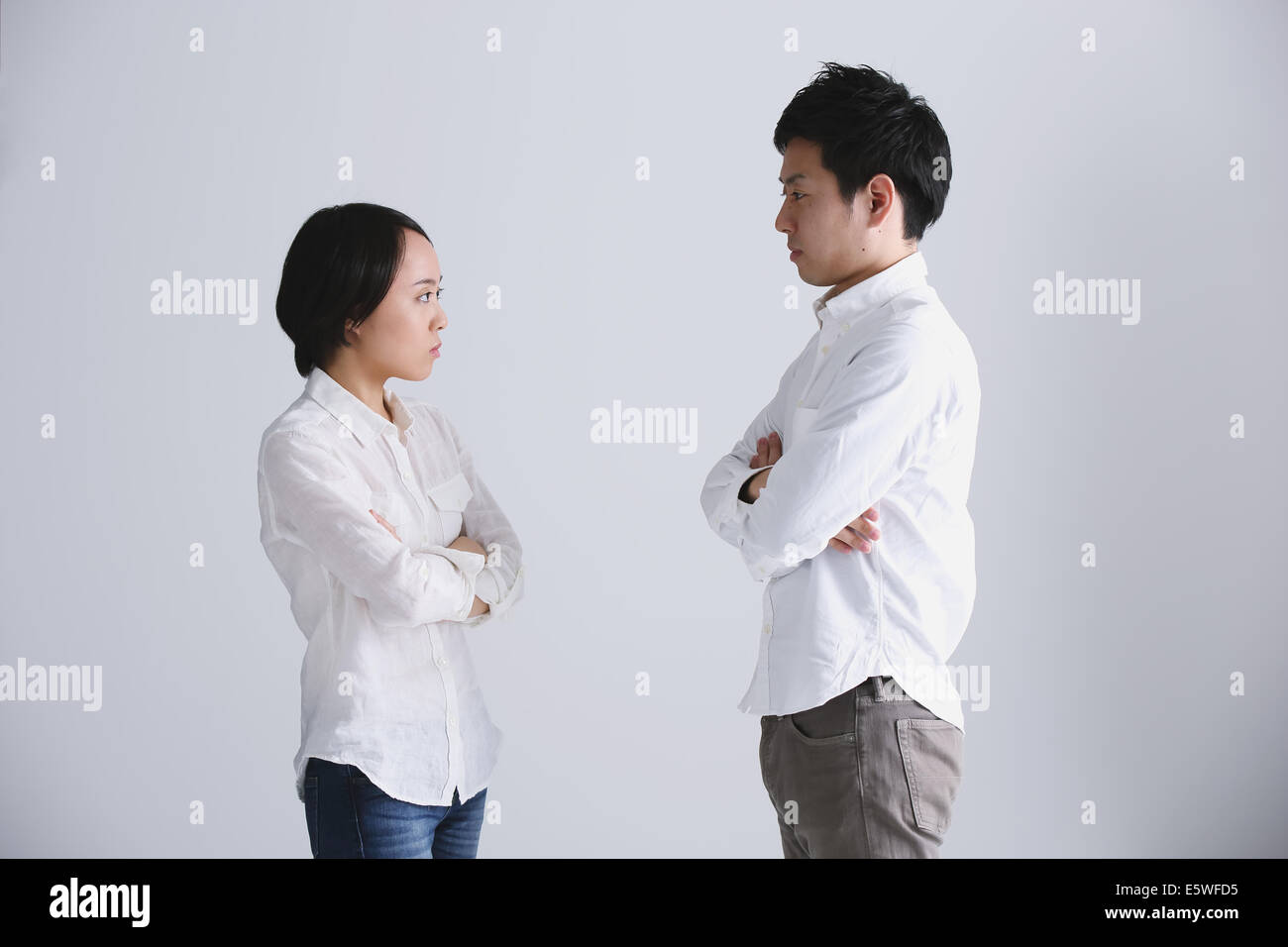 Young Japanese couple having an argument Stock Photo - Alamy