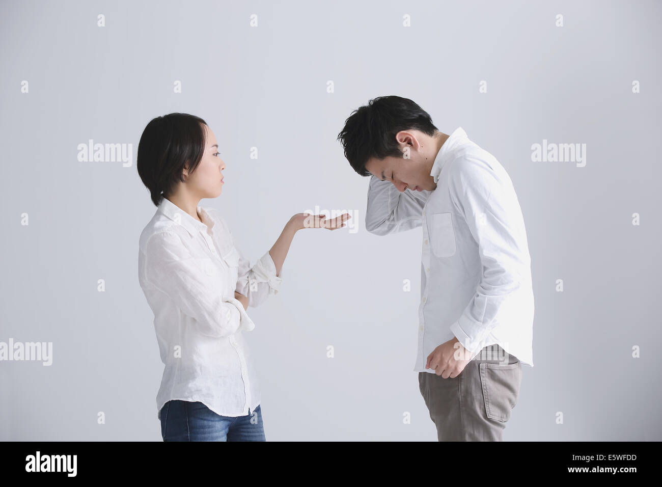 Young Japanese couple having an argument Stock Photo - Alamy
