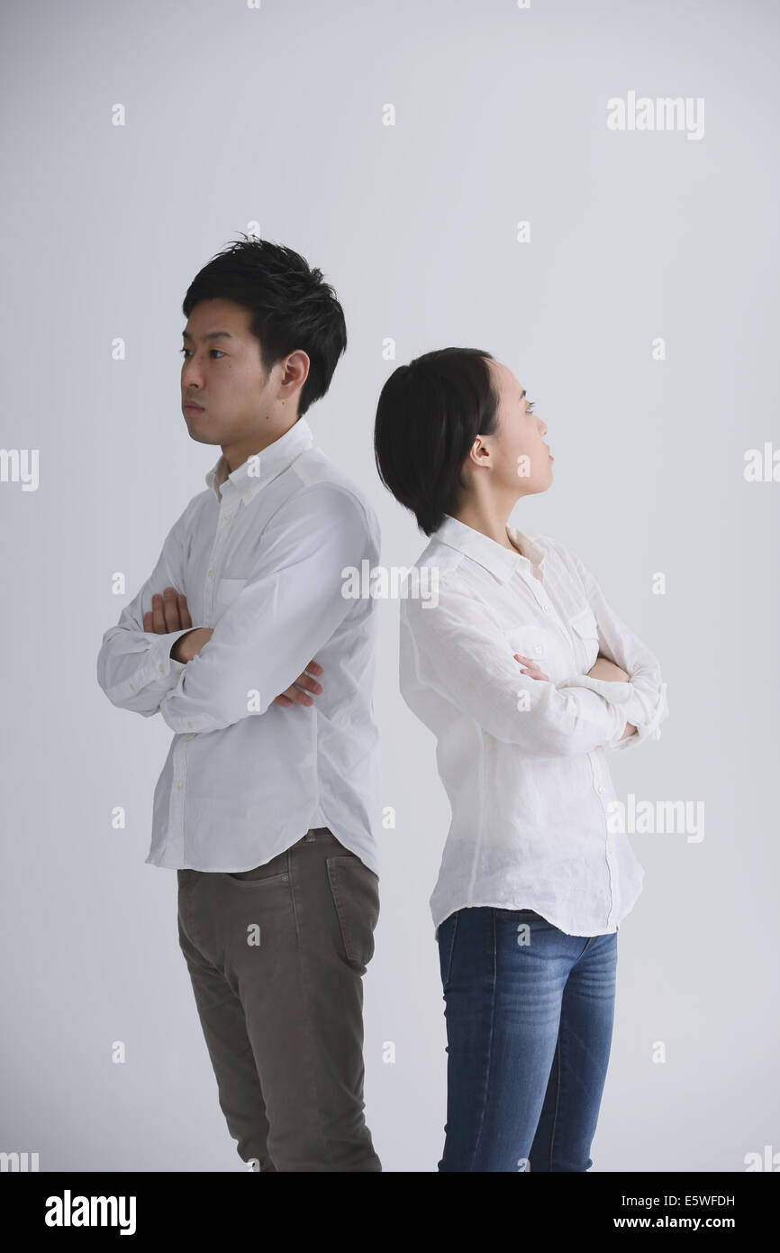 Young Japanese couple having an argument Stock Photo - Alamy