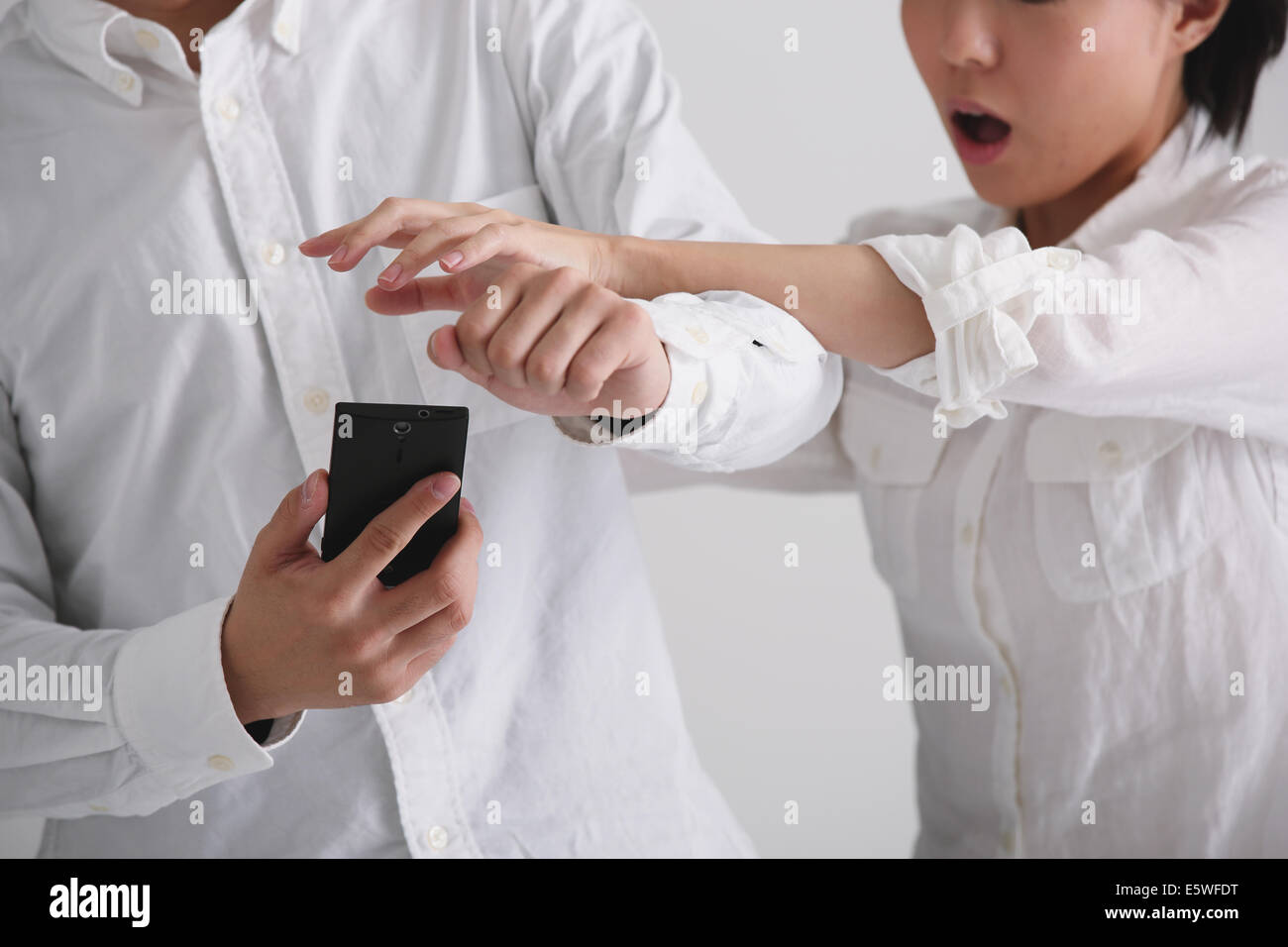 Young Japanese couple having an argument Stock Photo - Alamy