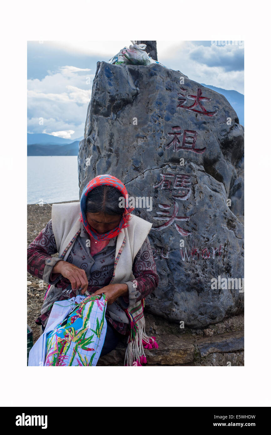 July 29, 2014 - LIJIANG CHINA-JULY 30: protrait of Nakhi People during ...