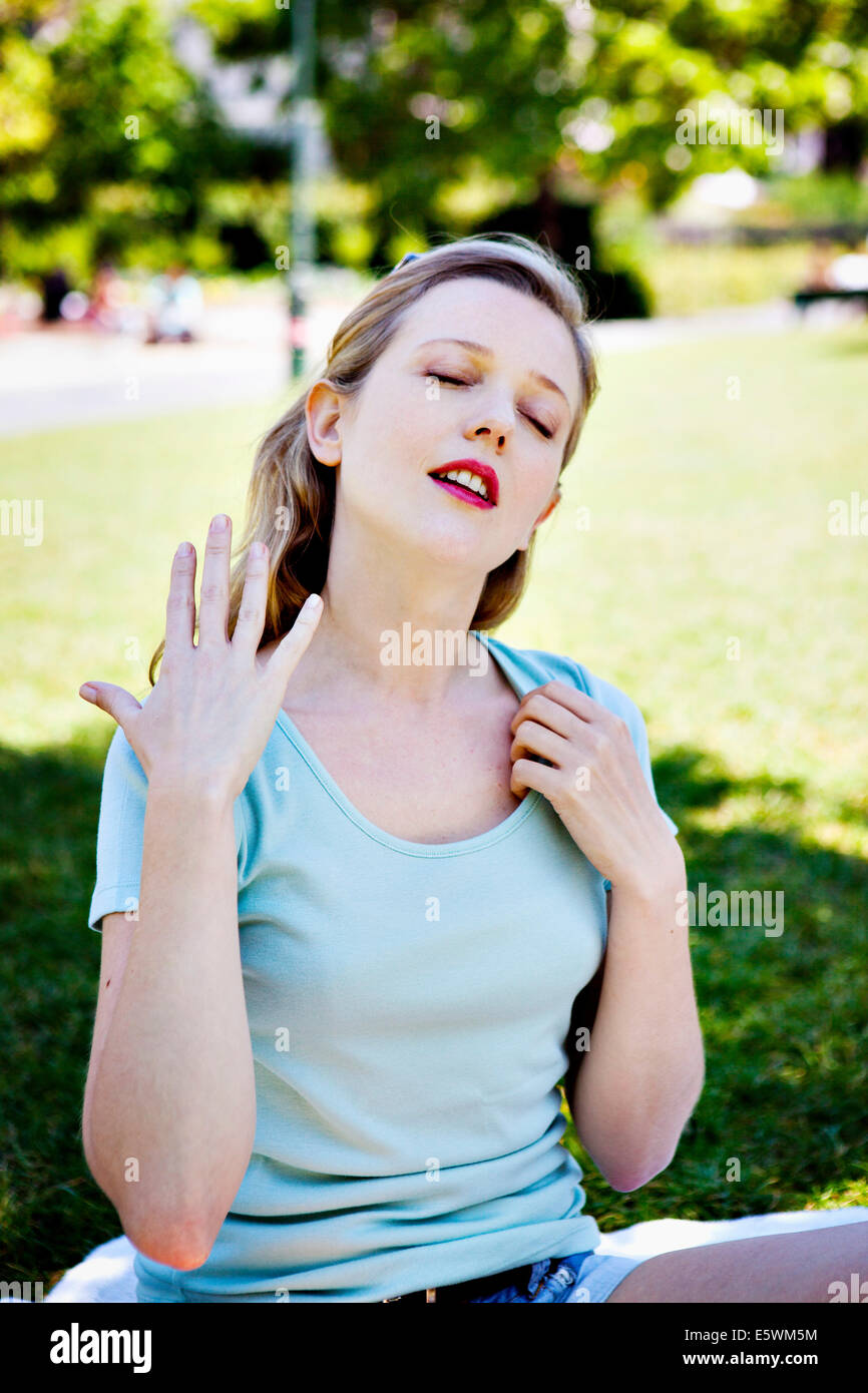 Warm weather, woman Stock Photo - Alamy
